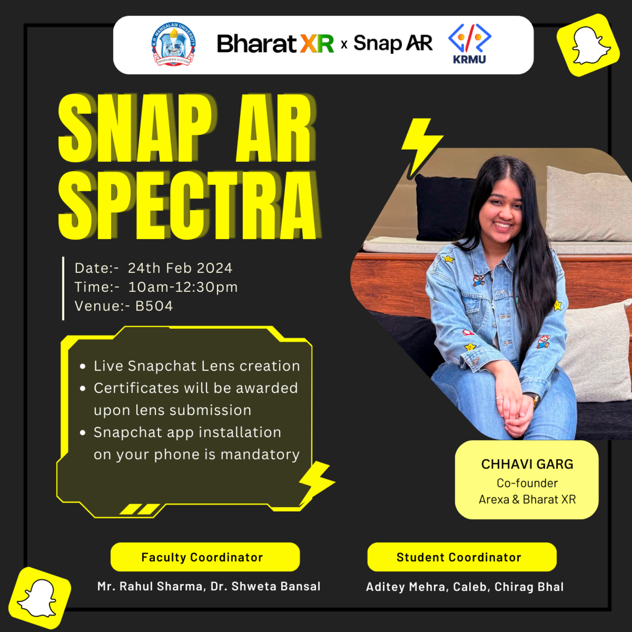 See SnapAR Hands-On Workshop: K.R. Mangalam University | Arexa x SnapAR x Bharat XR at Snap ...